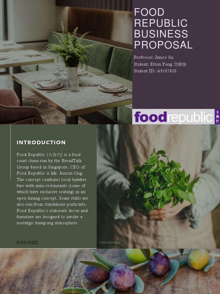 Food Republic Business Plan | PDF | Food And Drink | Foods