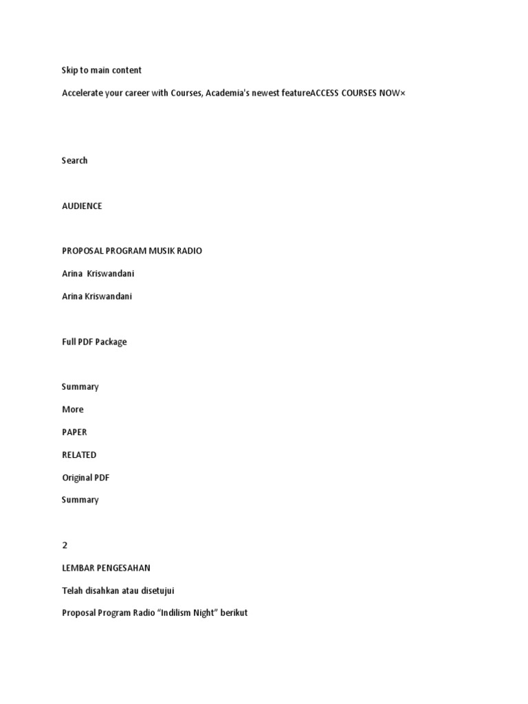 Proposal Radio | PDF