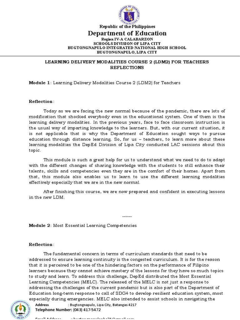 Lac Reflections | PDF | Learning | Teachers