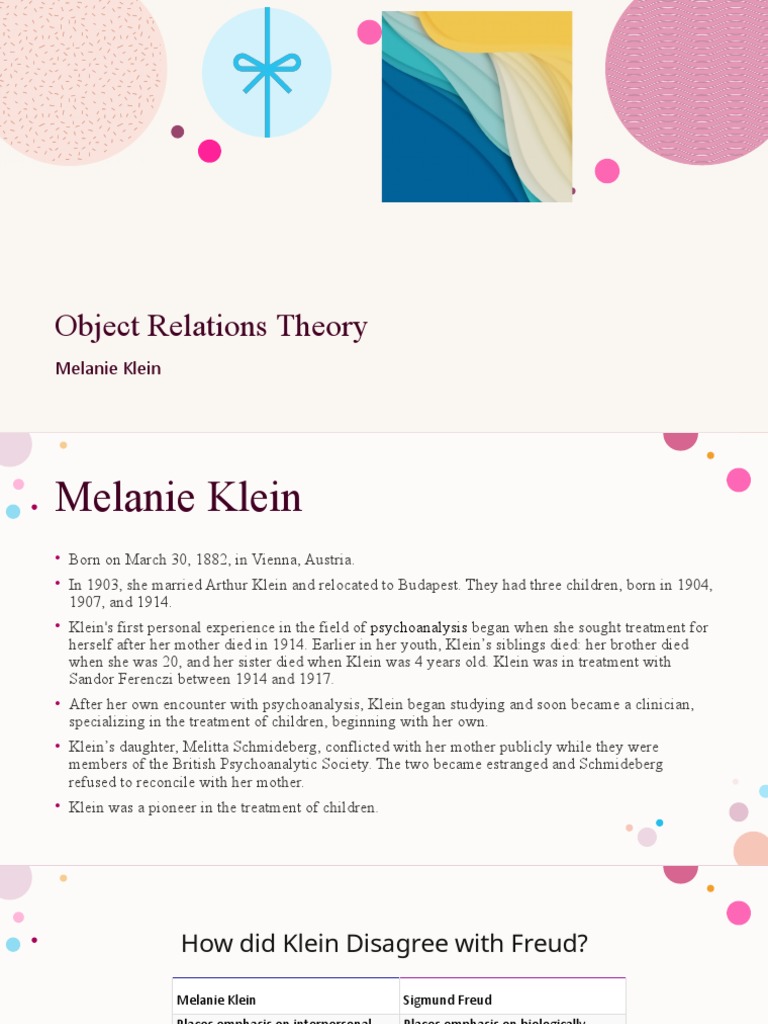 Understanding Melanie Klein's Object Relations Theory | PDF | Clinical ...