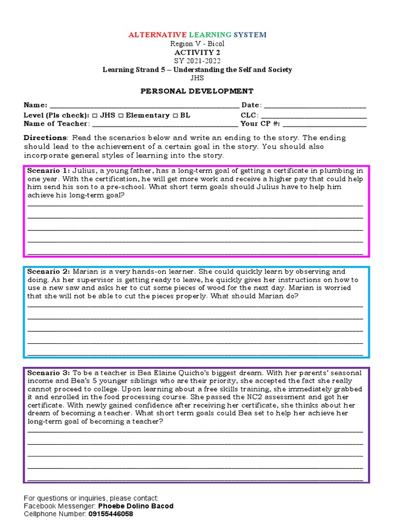 Module 1 Personal Development Activity 2 | PDF | Applied Psychology ...