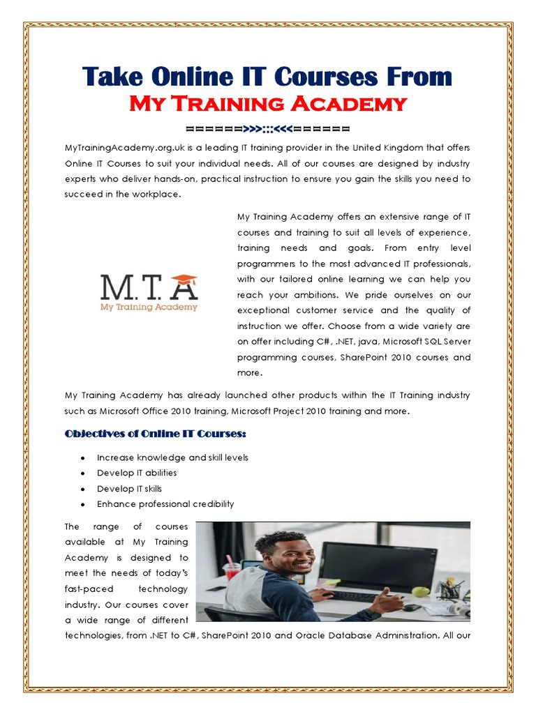 Take Online IT Courses From My Training Academy | PDF | Share Point ...