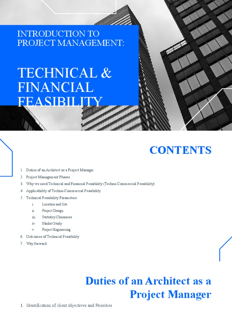 Technical & Financial Feasibility: Introduction To Project Management ...