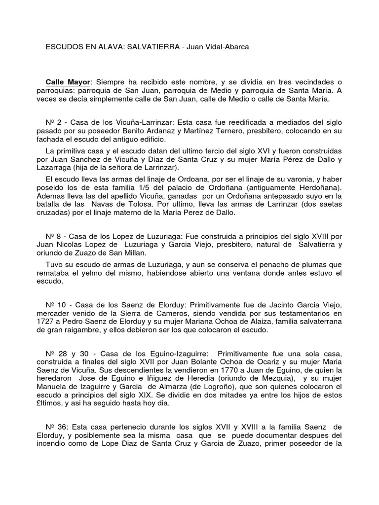 Escudos en Salvatierra de Alava | PDF