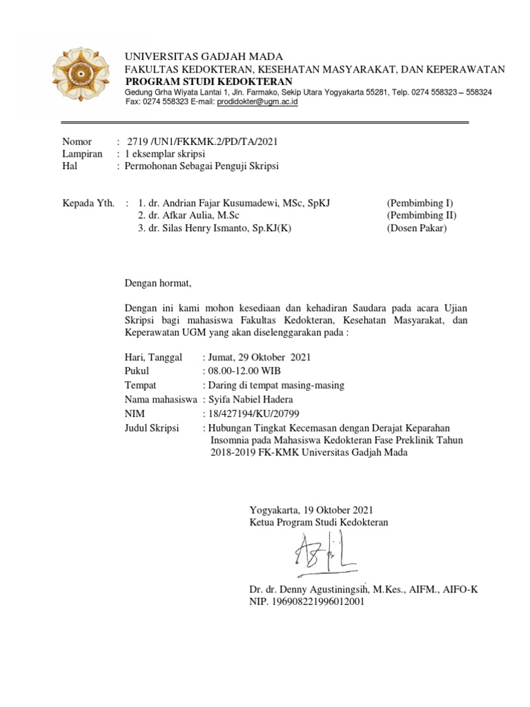 Surat Penguji Syifa Nabiel | PDF | Sains & Matematika