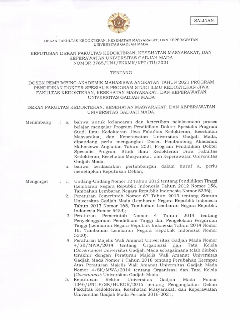 Surat Tugas DPA Residen Monika | PDF