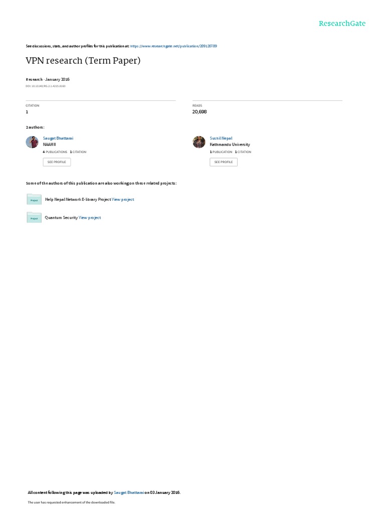 Analysis of VPN Technology: A Comprehensive Review of Virtual Private ...