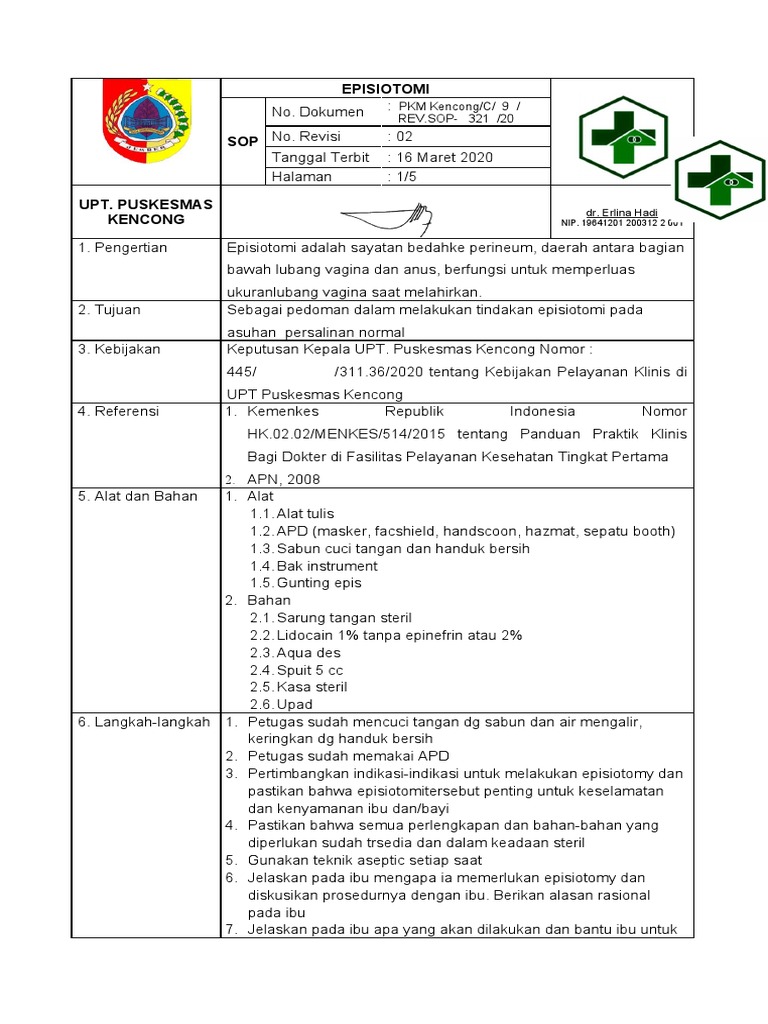 Sop Episiotomi | PDF