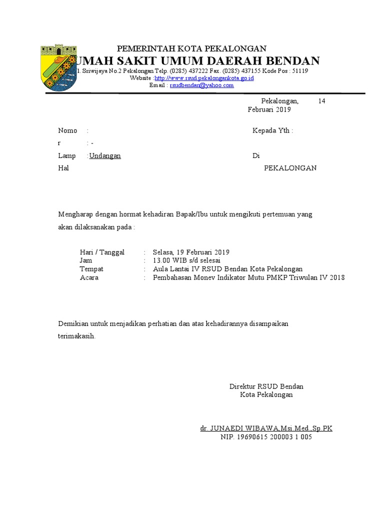 Surat Undangan Presentasi Mahasiswa Unimus | PDF