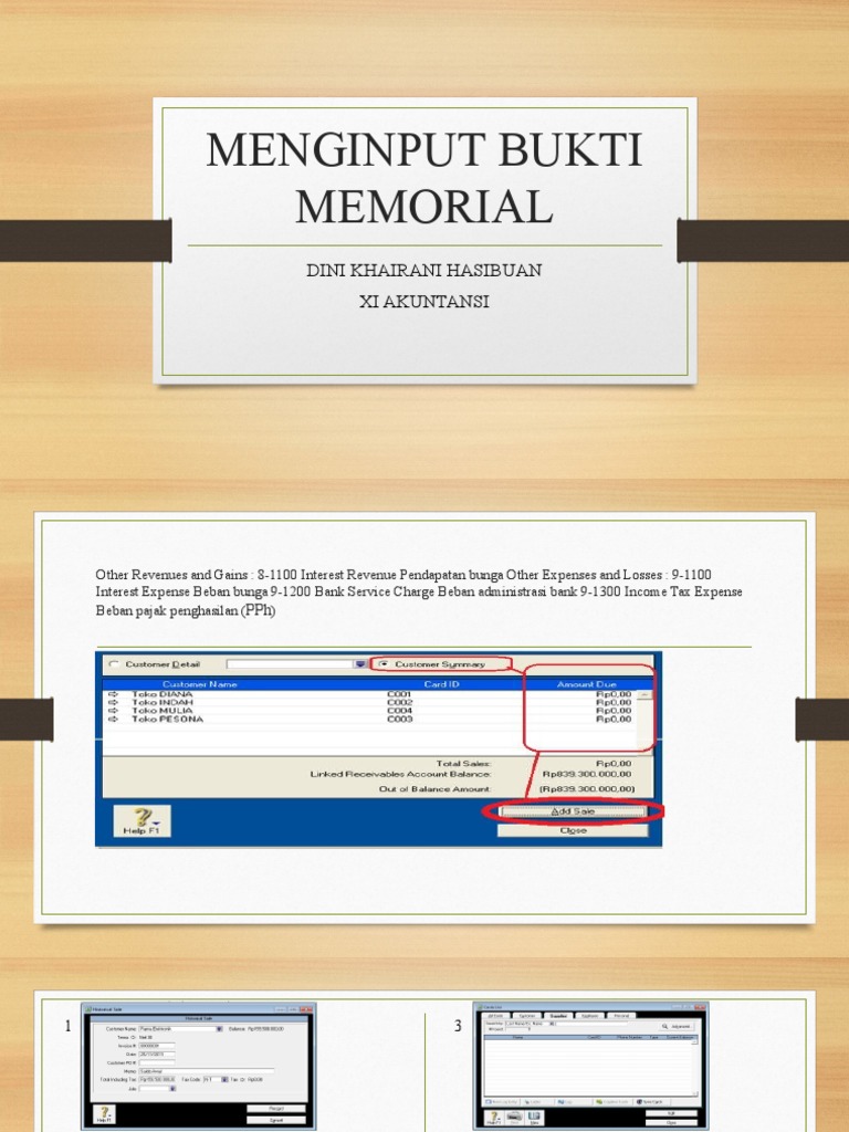 Panduan Input Bukti Memorial MYOB | PDF | Pengelolaan Keuangan & Uang