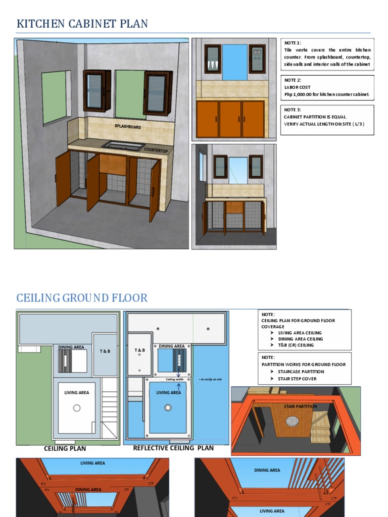 Propose Kitchen Cabinet & GF Ceiling Partition | PDF