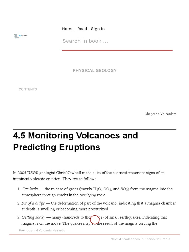 4.5 Monitoring Volcanoes and Predicting Eruptions - Physical Geology ...