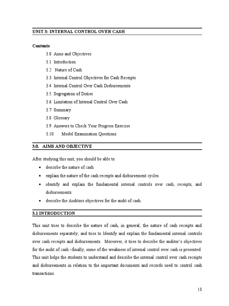Unit 3: Internal Control Over Cash | PDF | Internal Control | Banks