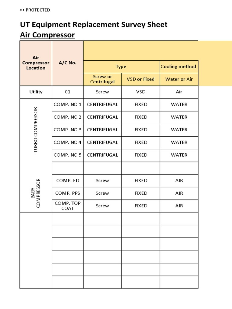 UT Equipment Replacement Survey Sheet | PDF | Home Appliance | Heat ...