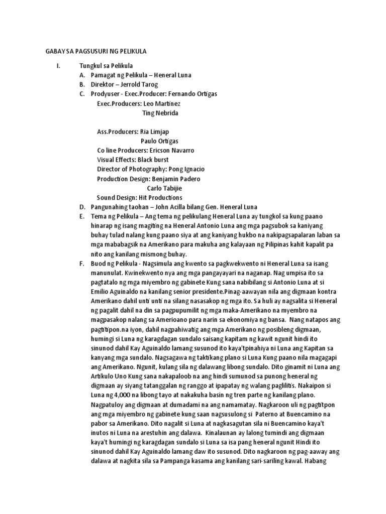 Gabay Sa Pagsusuri NG Pelikula | PDF