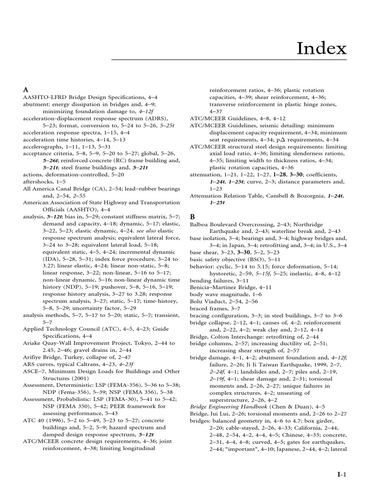 Index (Earthquake Engineering For Structural Design by W.F. Chen, E.M ...
