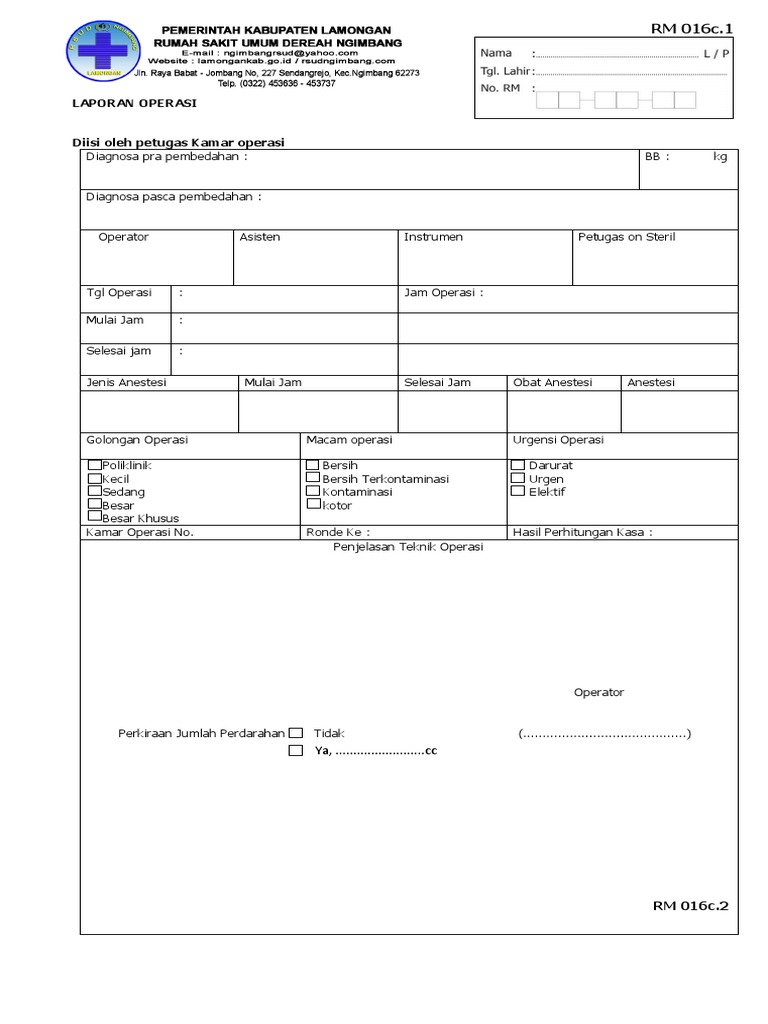 RM 16c.1-16c.2 (Laporan Operasi) | PDF