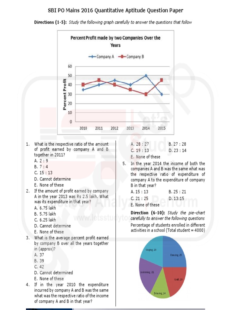 SBI PO Main 2016 Question Paper With Solution (Quantitative Aptitude ...