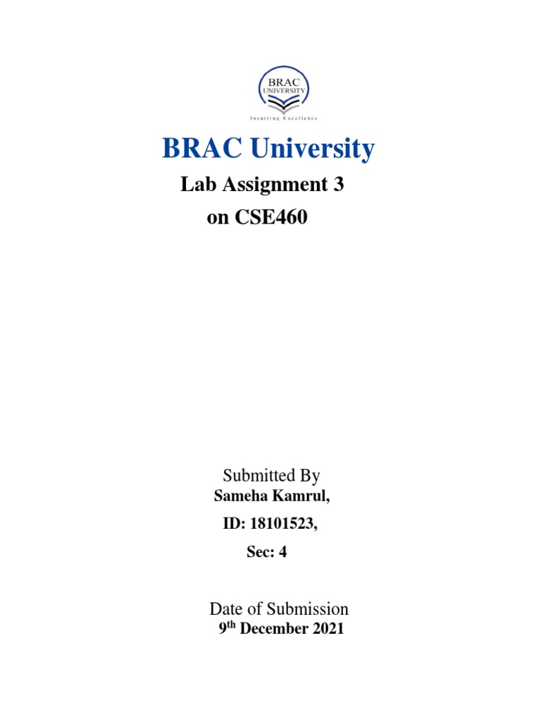BRAC University: Lab Assignment 3 On CSE460 | PDF | Electronic Circuits | Digital Electronics