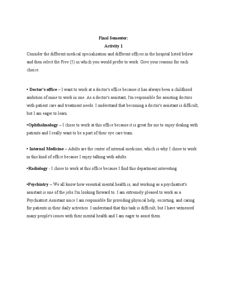 Final Semester: Activity 1 | PDF