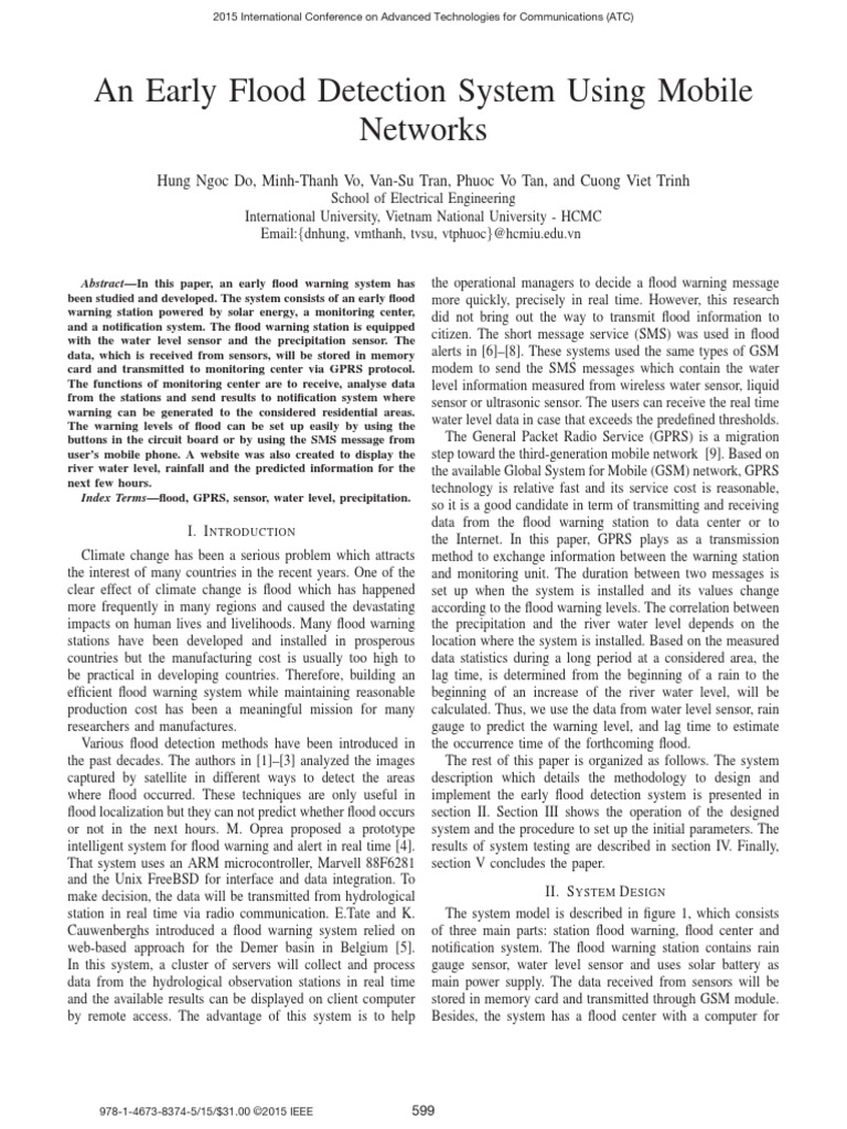An Early Flood Detection System Using Mobile Networks | PDF | General ...