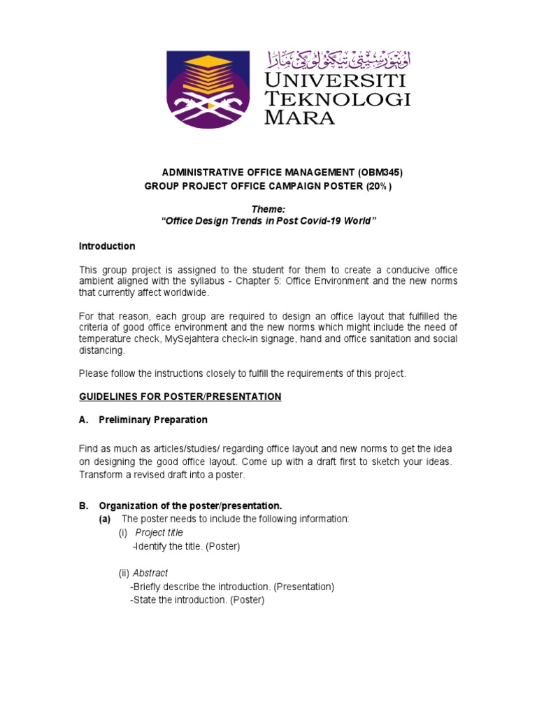 Obm345 Poster Office Layout Guidelines Oct 2021 | PDF | Page Layout ...