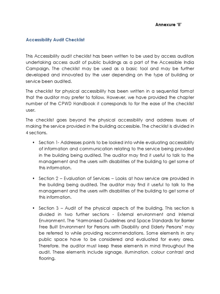 Access Audit Checklist Aic Download Free Pdf Accessibility Stairs