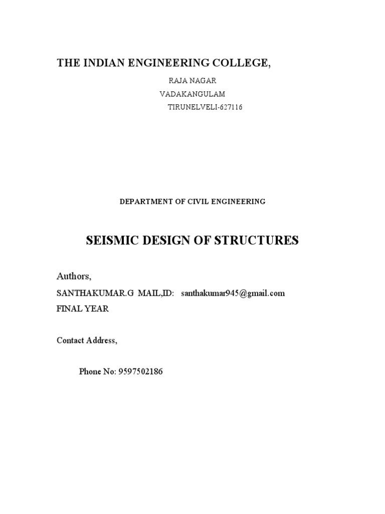 Earthquake Resistant Structures | PDF | Earthquake Engineering | Beam (Structure)