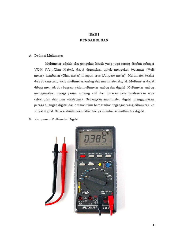 Alat Ukur Multimeter Pengenalan Fungsinya | PDF