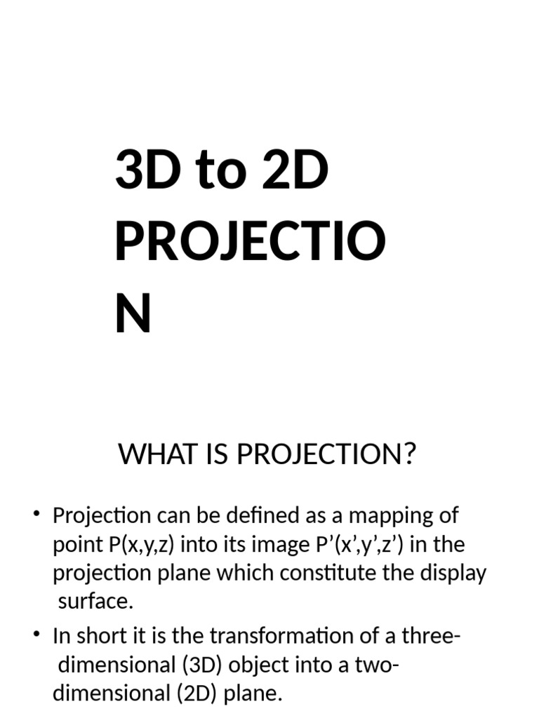 3d To 2d Projection | PDF | Perspective (Graphical) | Computer Vision