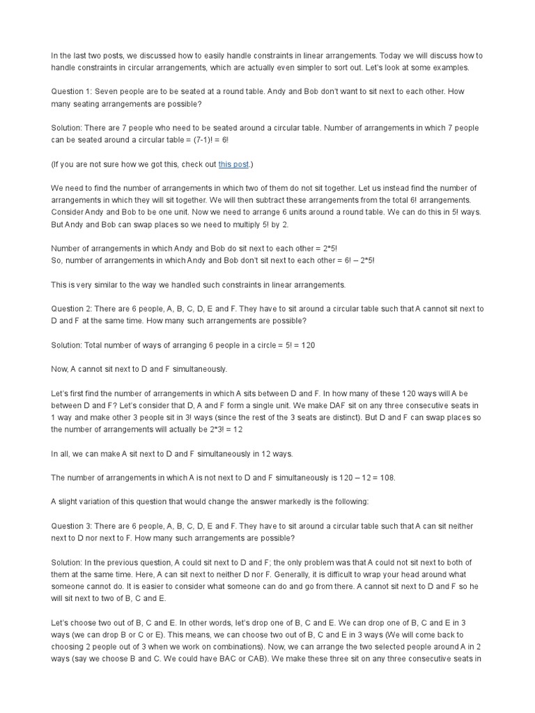 Circular Arrangements Part I | PDF | Mathematics | Applied Mathematics