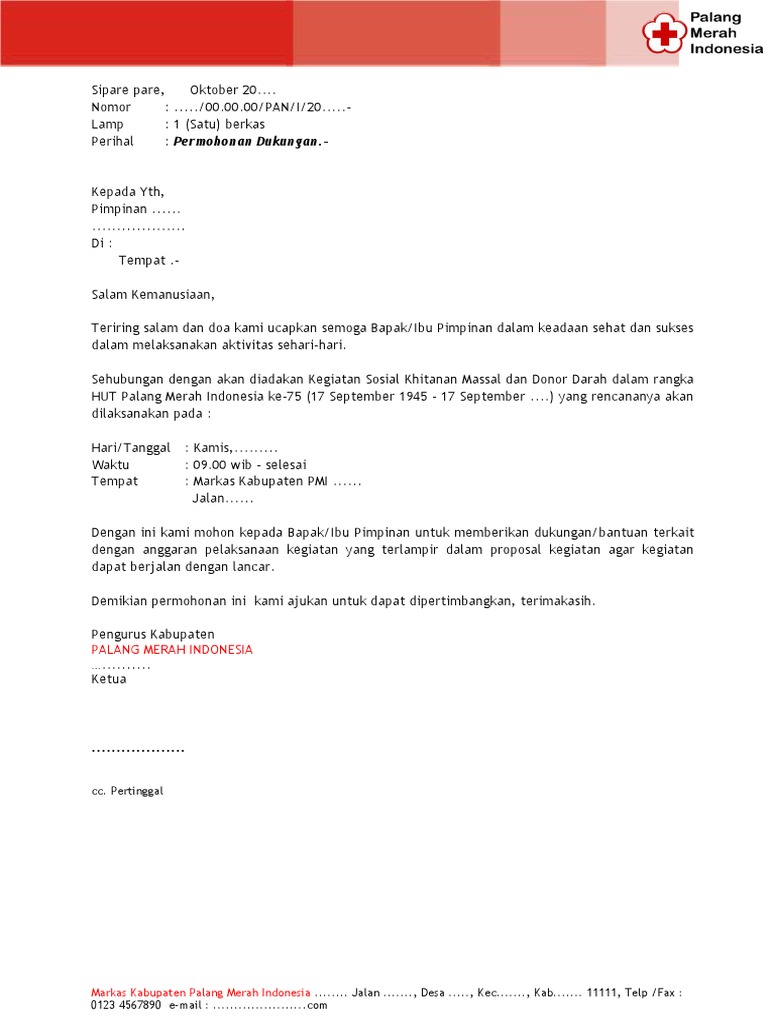 Surat Pengantar Proposal PMI-sunatan Masal | PDF | Ilmu Sosial | Seni