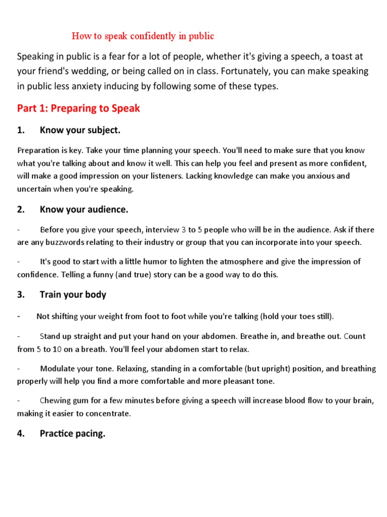 Mastering Confident Public Speaking | PDF | Adverb | Human Communication