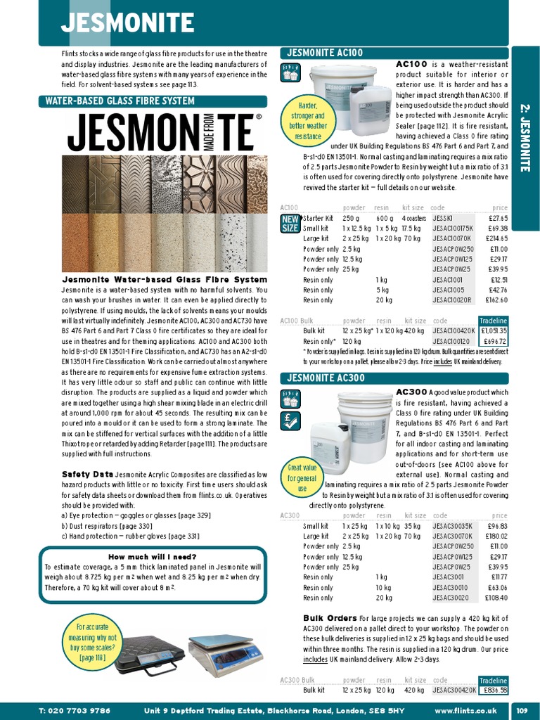Jesmonite Ac100: Harder, Stronger and Better Weather Resistance | PDF | Bronze | Metals