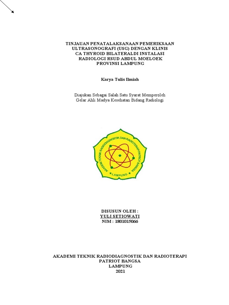 Tinjauan USG Thyroid CA Bilateral Lampung | PDF | Pengembangan Diri