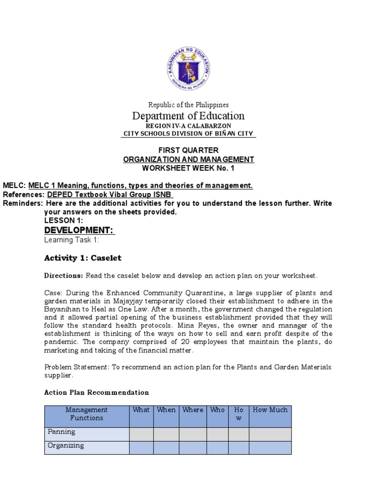 Orgman Worksheet W1 | PDF | Theory | Cognition