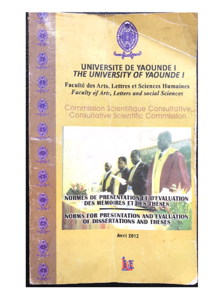 Université de Yaoundé 1, Normes Mémoire Et Thèse | PDF