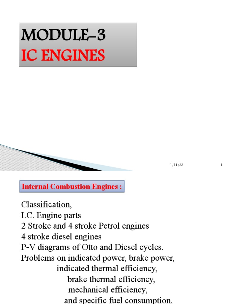 Module 3 IC Engines | PDF | Internal Combustion Engine | Diesel Engine