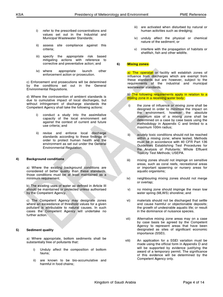 PME Ambient Water Quality - Mixing Zone | PDF | Water Quality | Water
