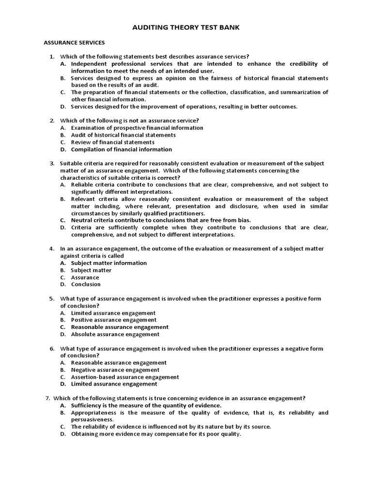 ATR Answers - 7 | PDF | Audit | Financial Audit