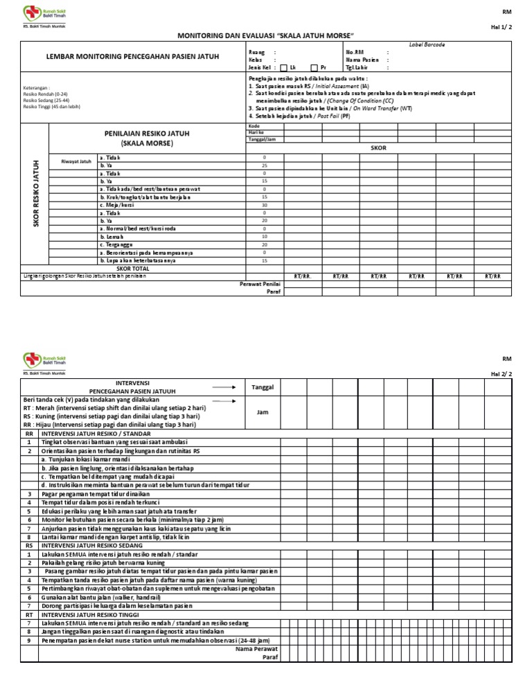 Monitoring Dan Evaluasi Skala Jatuh Morse | PDF