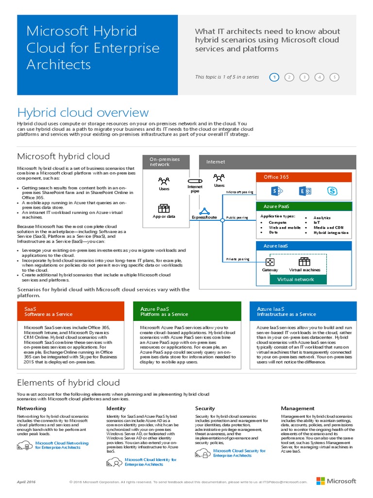MSFT Cloud Architecture Hybrid | PDF | Cloud Computing | Platform As A ...