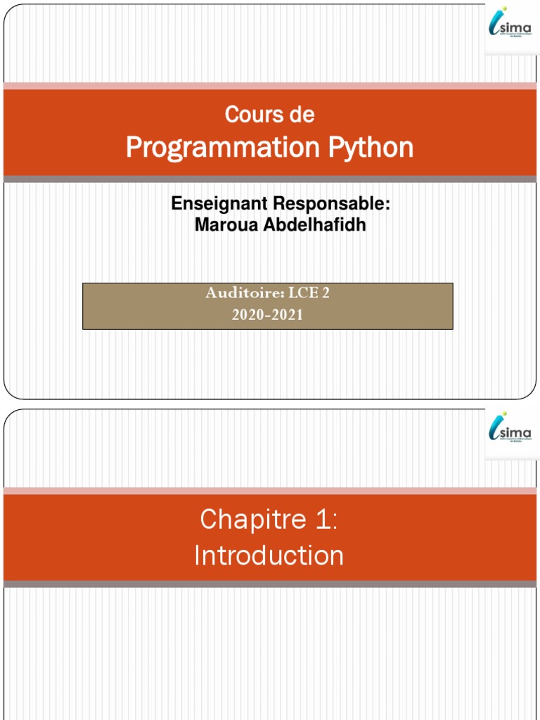 Programmation. Python | PDF | Variable (informatique) | Programmation ...