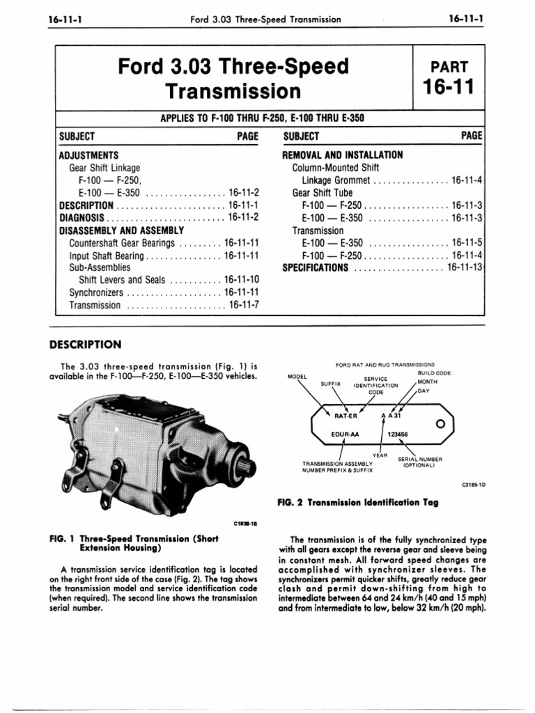 3.03 3-Speed Toploader | PDF | Transmission (Mechanics) | Manual ...