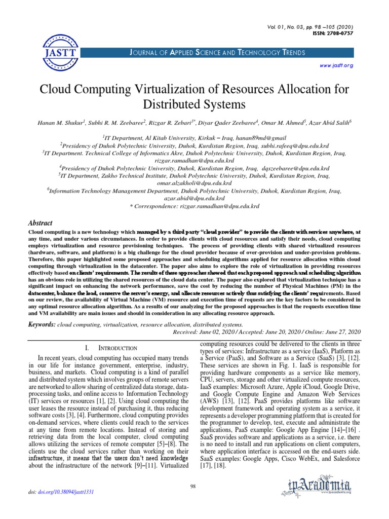 Cloud Computing Resource Allocation Strategies | PDF | Cloud Computing ...