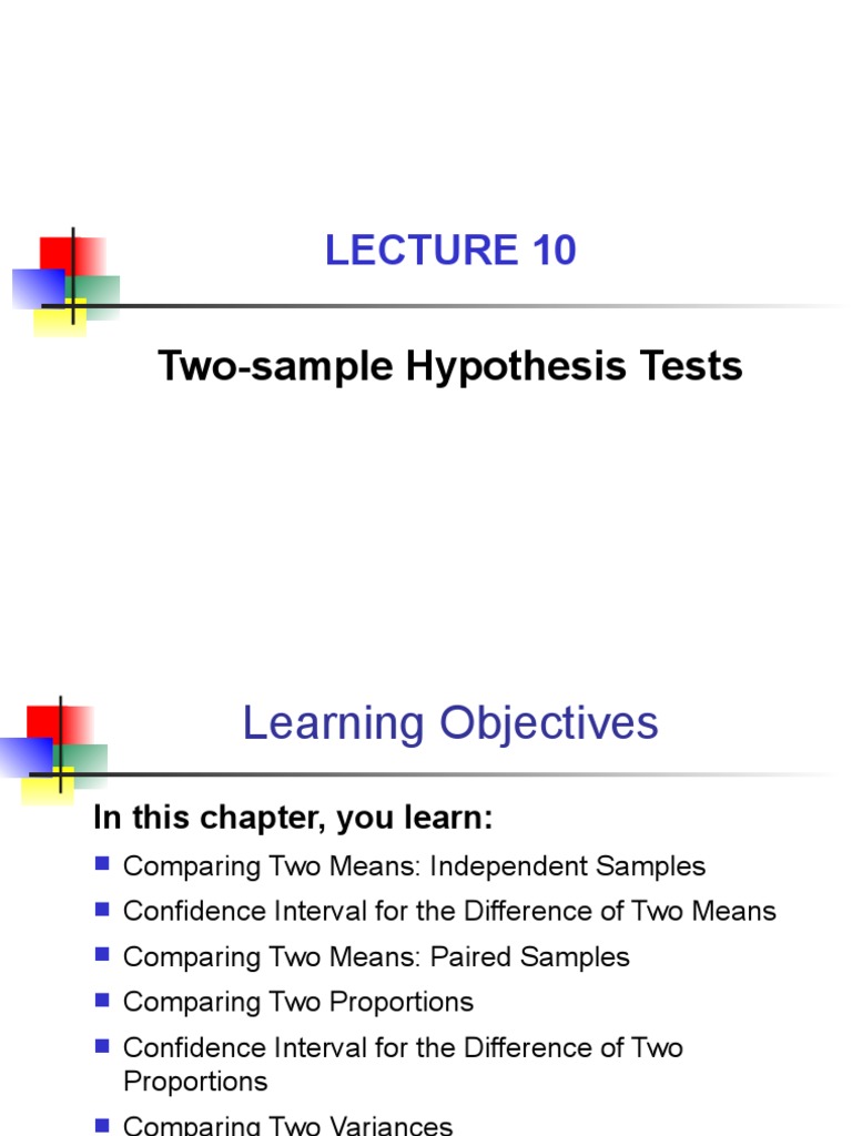 Two-Sample Hypothesis Tests | PDF | Confidence Interval | Student's T Test