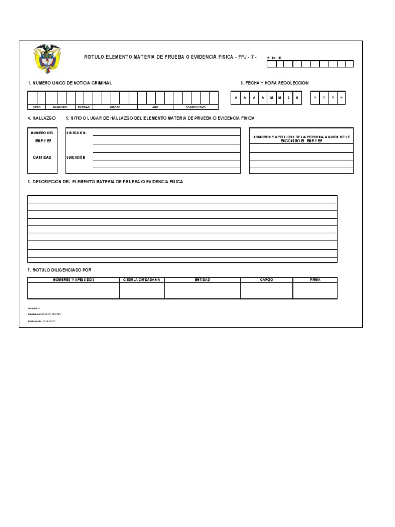 CADENA DE CUSTODIA Y ROTULO ACTUALIZADO Enviado Autoridad | PDF