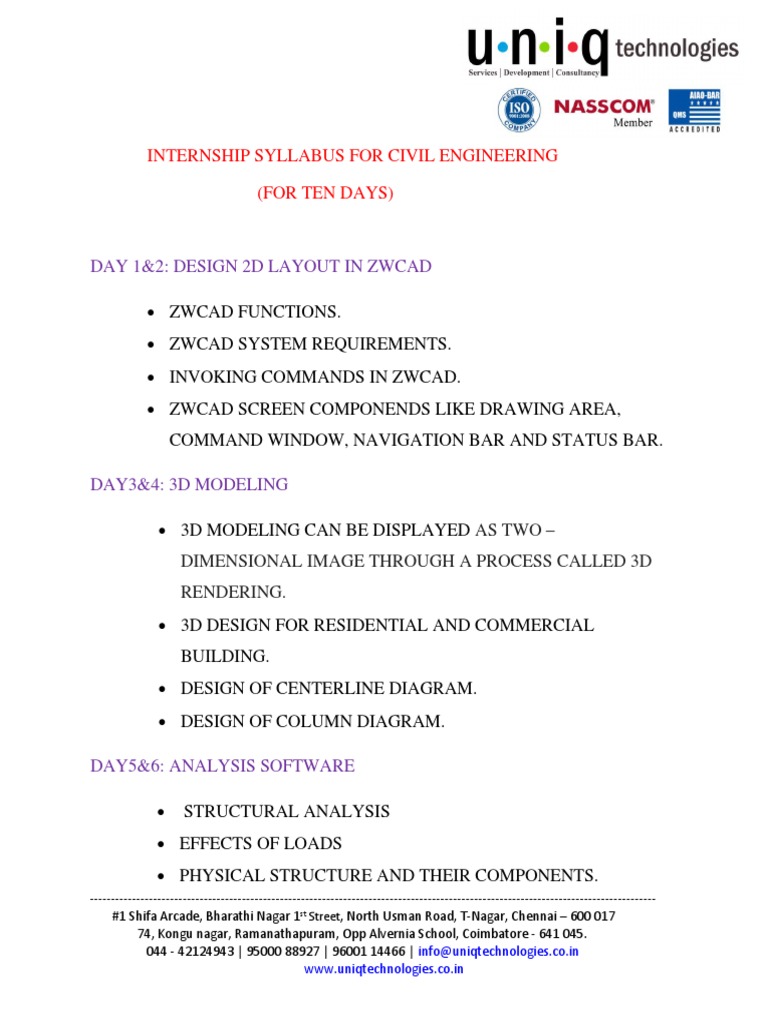 Civil Engineering Internship Syllabus | PDF | Foundation (Engineering ...