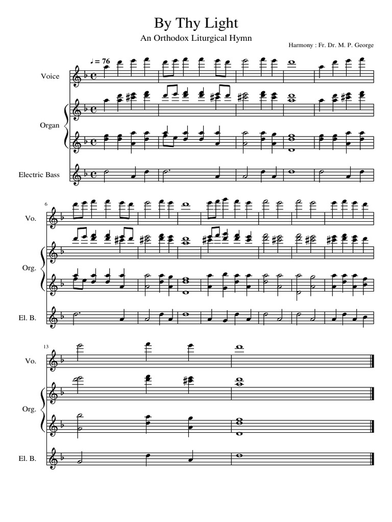 By Thy Light: An Orthodox Liturgical Hymn | PDF | Rituals | Christian ...