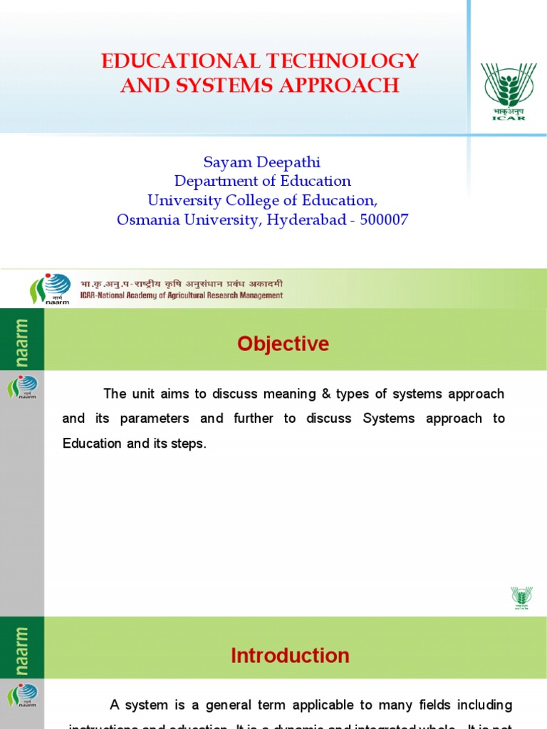 Educational Technology and System Approach | PDF | System | Design